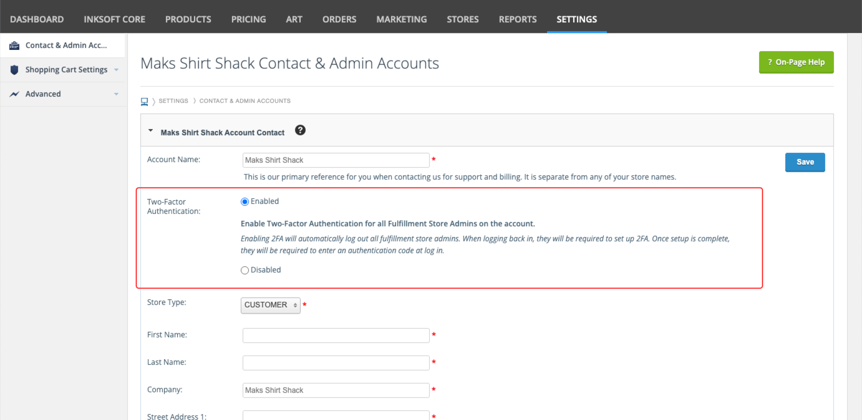 Two-Factor Authentication – Inksoft